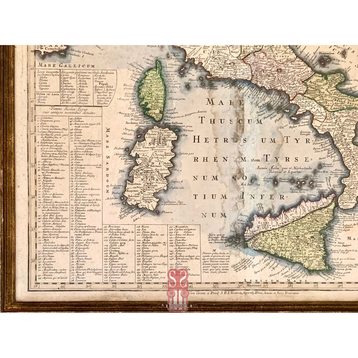 Mapa geografico de Italia del siglo XVIII cartografo Matthäus Seutter