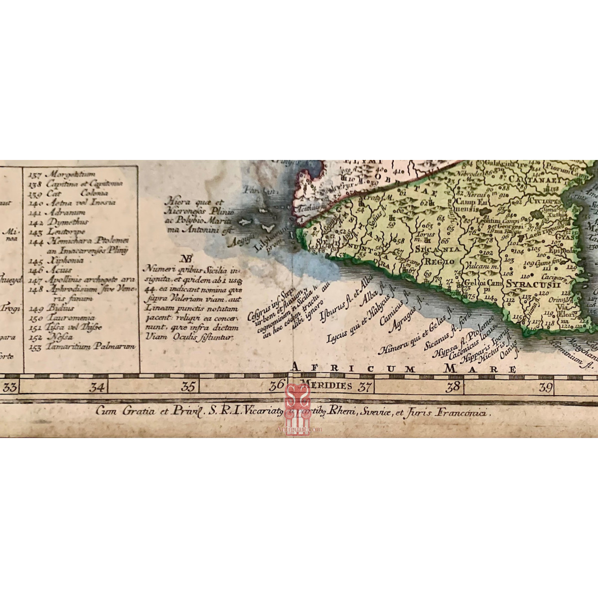 Mapa geografico de Italia del siglo XVIII cartografo Matthäus Seutter